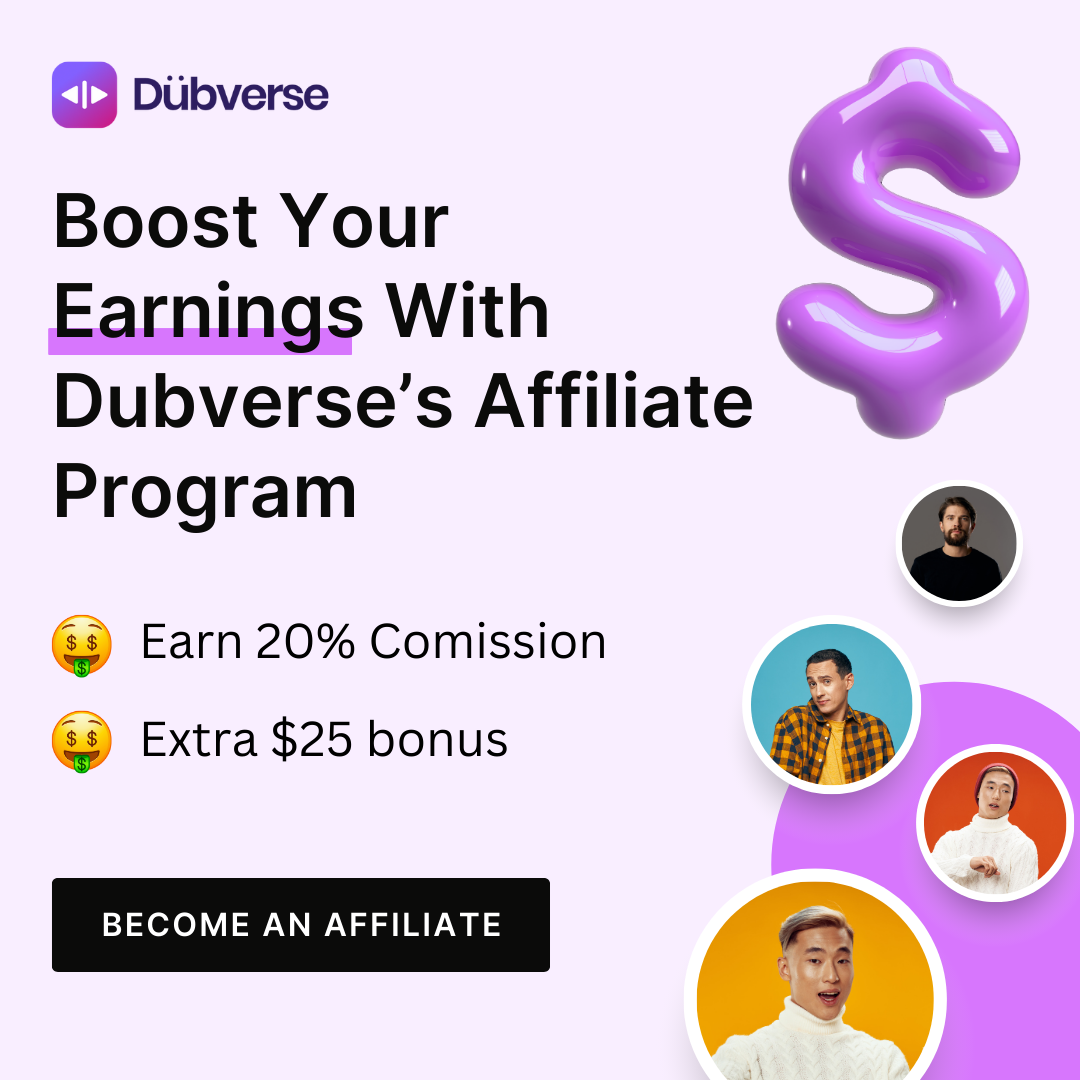 Become an Affiliate - Dubverse.ai